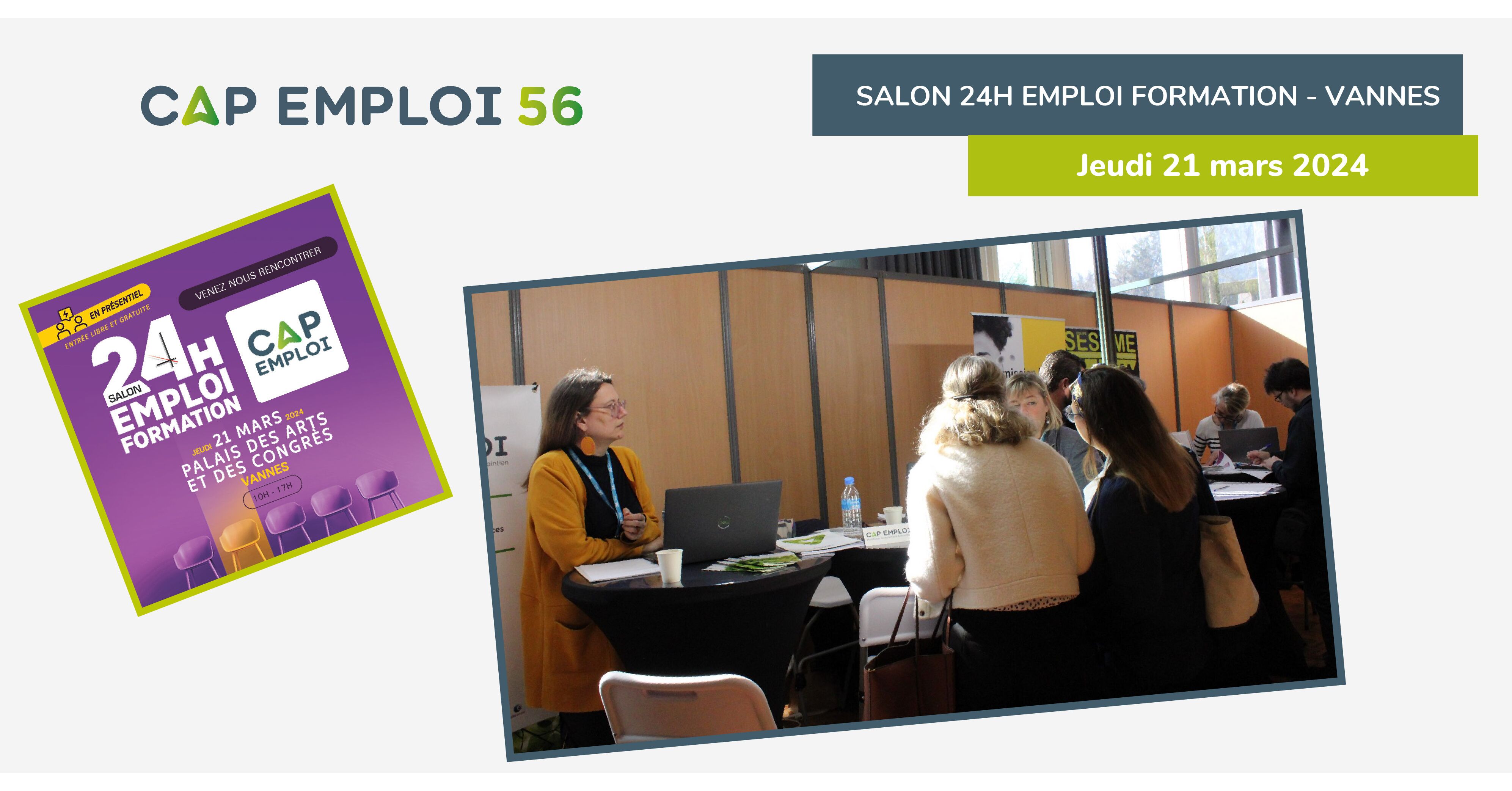 Cap emploi 56 présent au salon 24h Emploi Formation à Vannes - Cap emploi 56